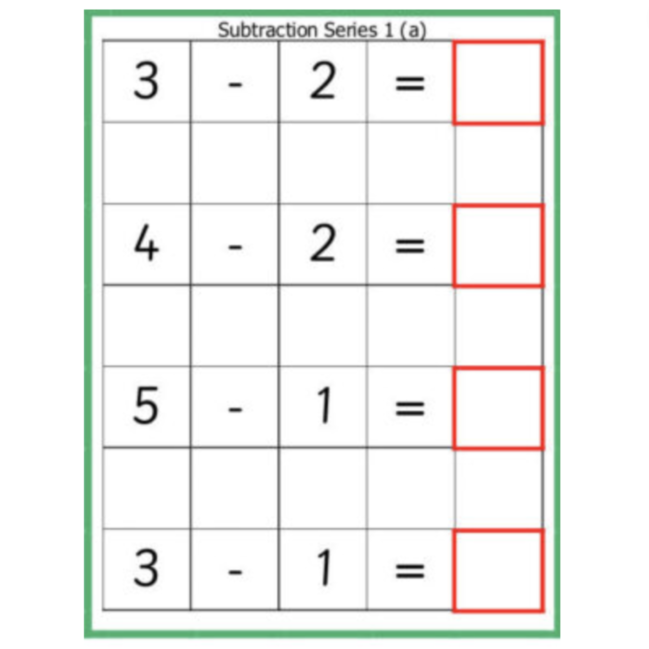 Montessori Subtraction Series Work Cards – Rumi Montessori