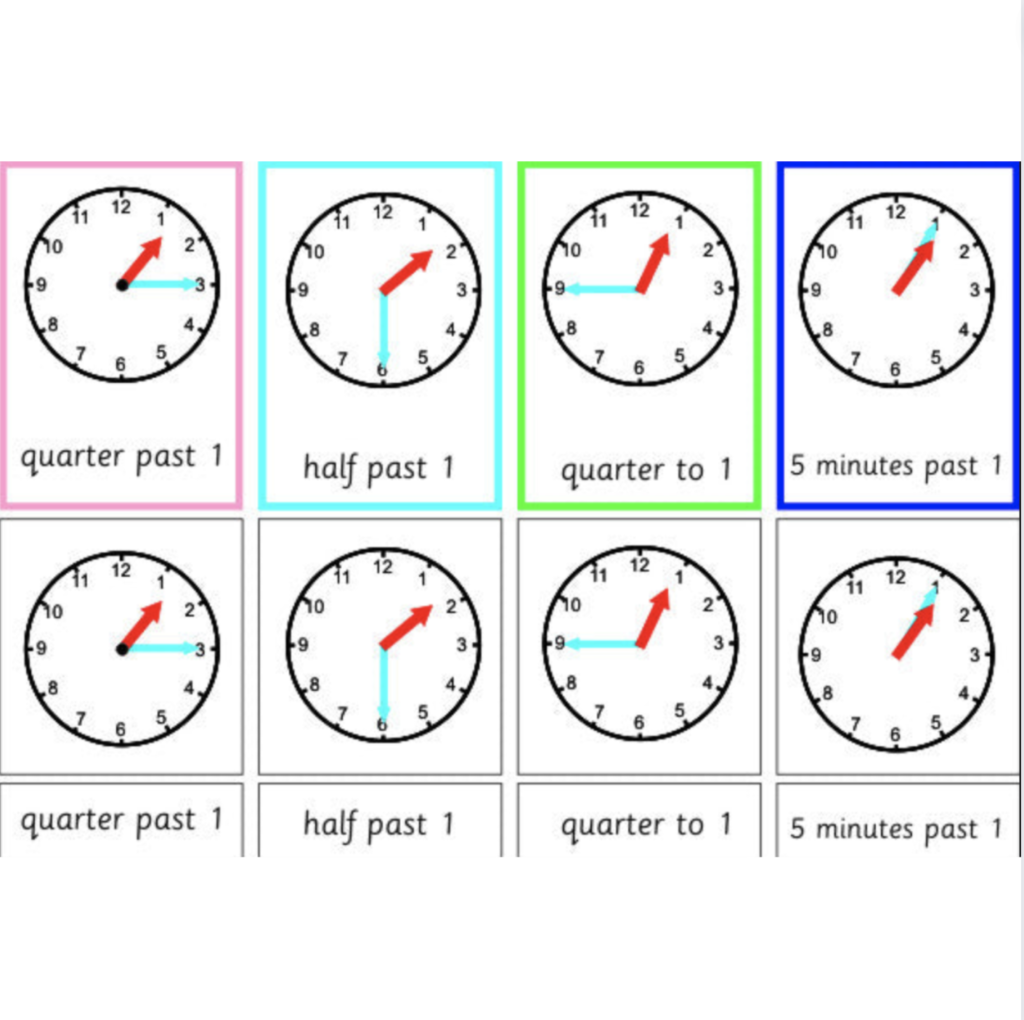 Telling The Time Clock Cards Set 2 – Rumi Montessori