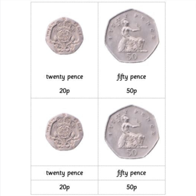 Montessori 3- Part Money Coin Cards – Rumi Montessori