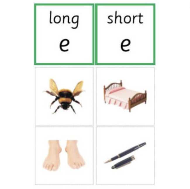 Montessori Green Series Long and Short Vowel Sound Sorting Cards – Rumi ...