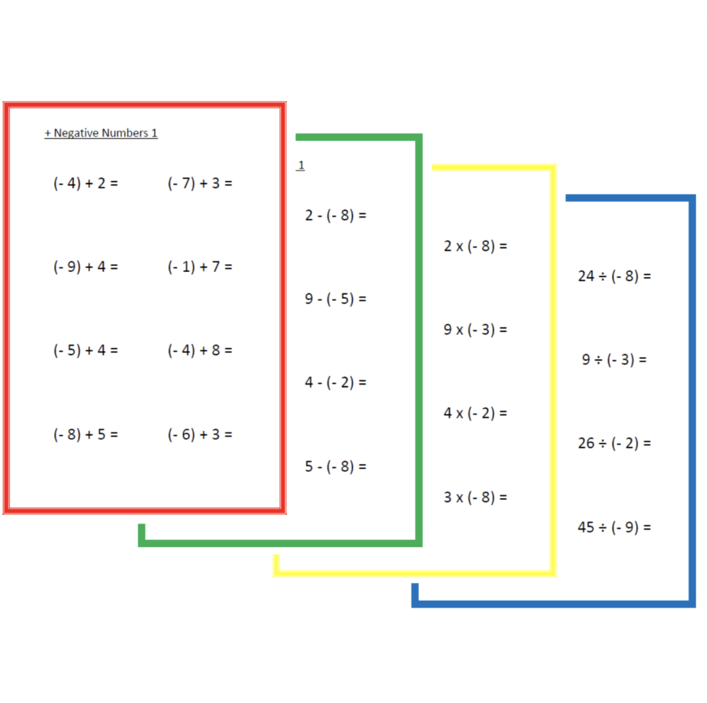 Montessori Operation Cards for Negative Integers – Rumi Montessori