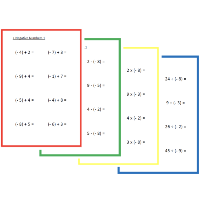 Montessori Operation Cards for Negative Integers – Rumi Montessori
