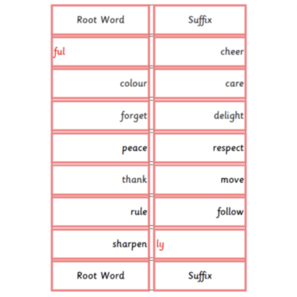 Montessori Suffix Words Card Set – Rumi Montessori