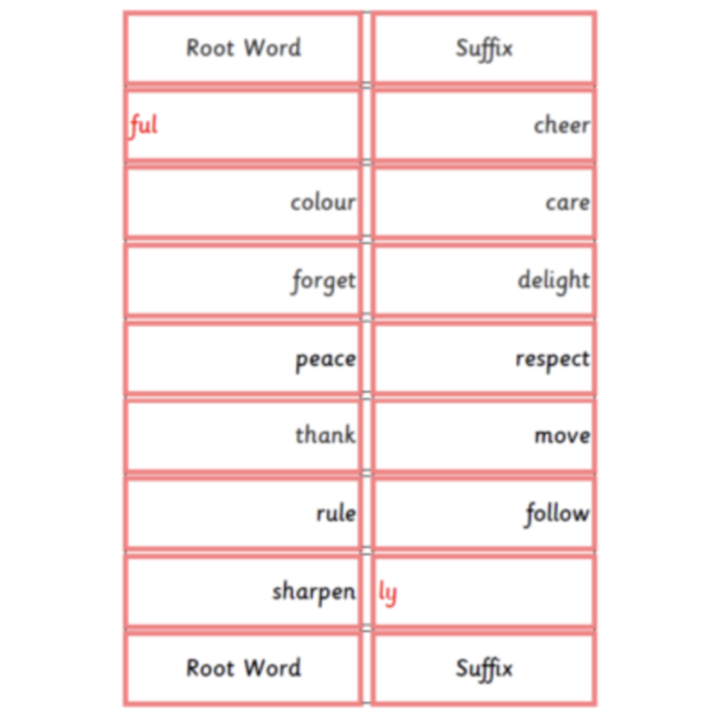 Montessori Suffix Words Card Set – Rumi Montessori
